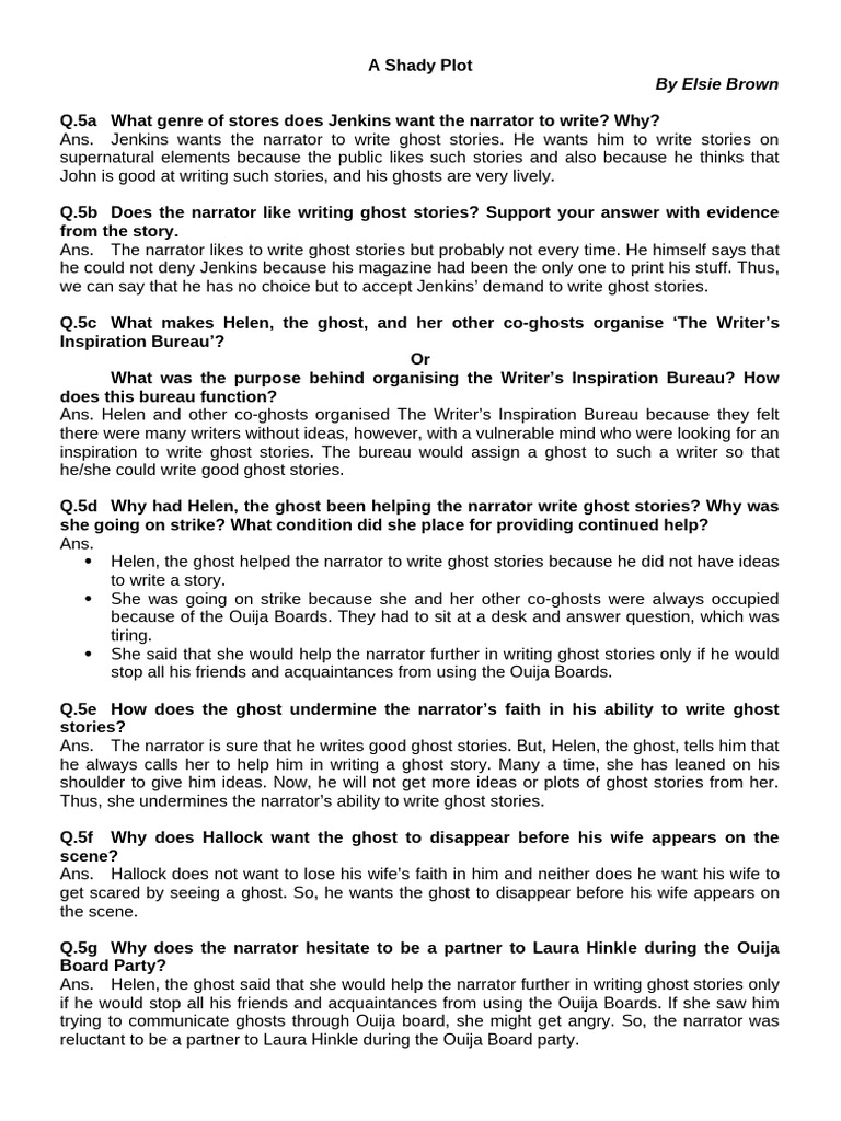 A Shady Plot | PDF | Ghosts