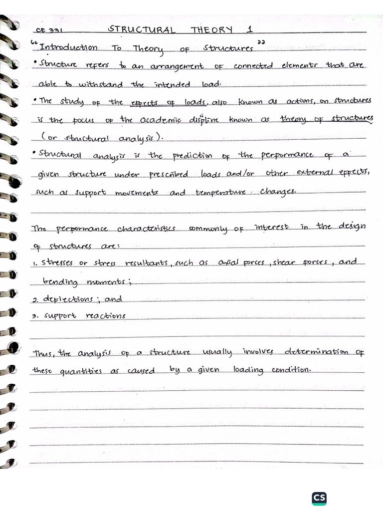 Structural Theory 1 NOTES | PDF