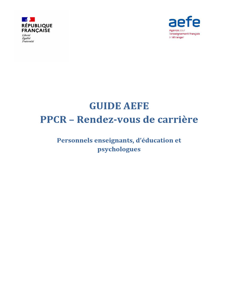 Guide PPCR : Rendez-vous de carrière | PDF | Enseignants | France