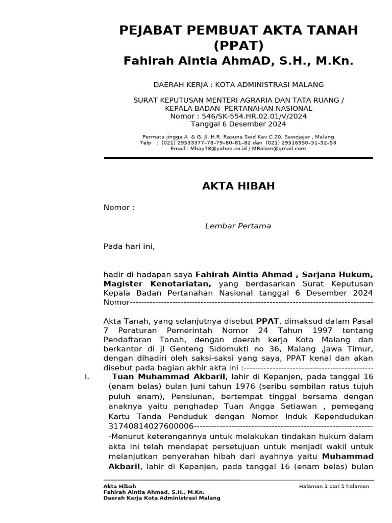 Akta Hibah Alam | PDF