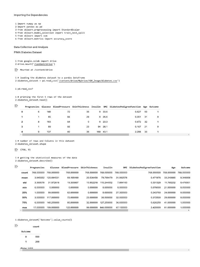 Prediction of Diabetes Using Machine Learning | PDF