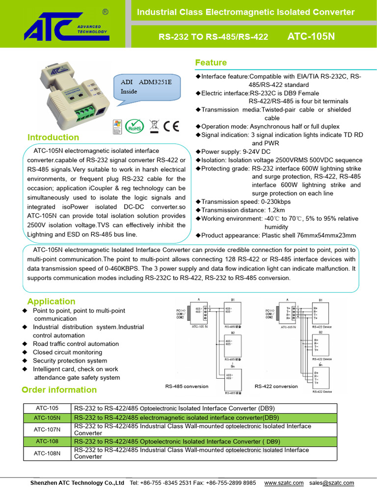 ATC-105N Datasheet | PDF | Manufactured Goods | Computer Engineering