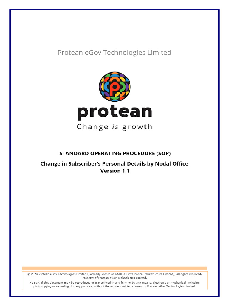 SOP Subscriber Details Updation Version 1.1 | PDF | Identity Document | Computing