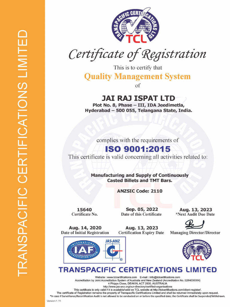CERT-15640-JAI-RAJ-ISPAT-LTD (1) | PDF