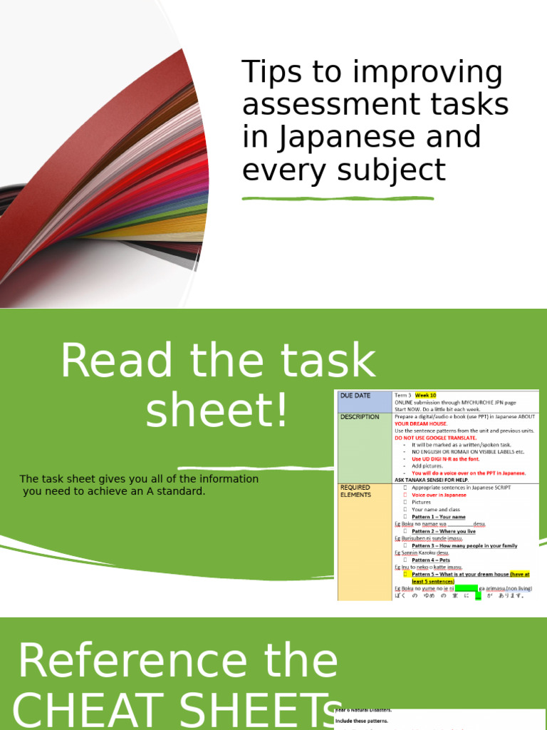 Tips To Improving Assessment Tasks in Japanese and | PDF
