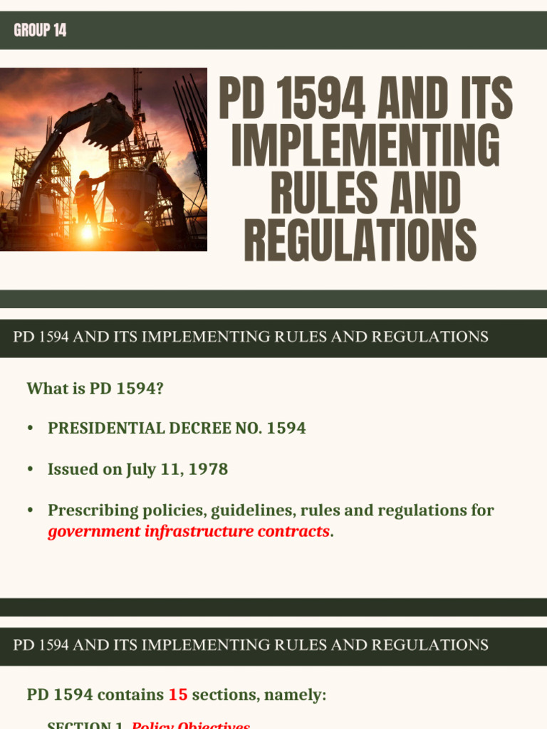 Group12_PD-1594-ppt | PDF | Decree | Business