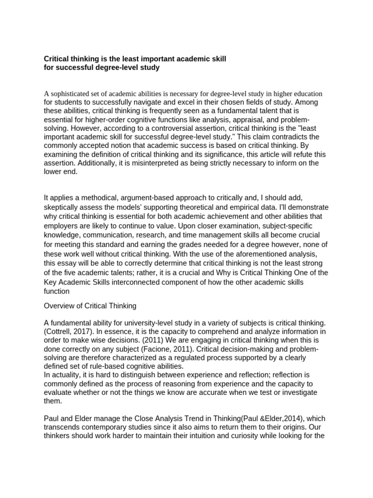 LBR Part 2 Essay 2000 Word | PDF | Critical Thinking | Thought