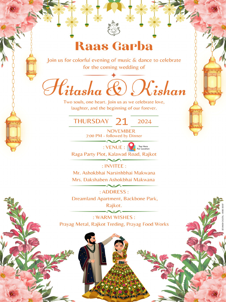 001 Hitasha & Kishan RaasGarba Invitaion | PDF