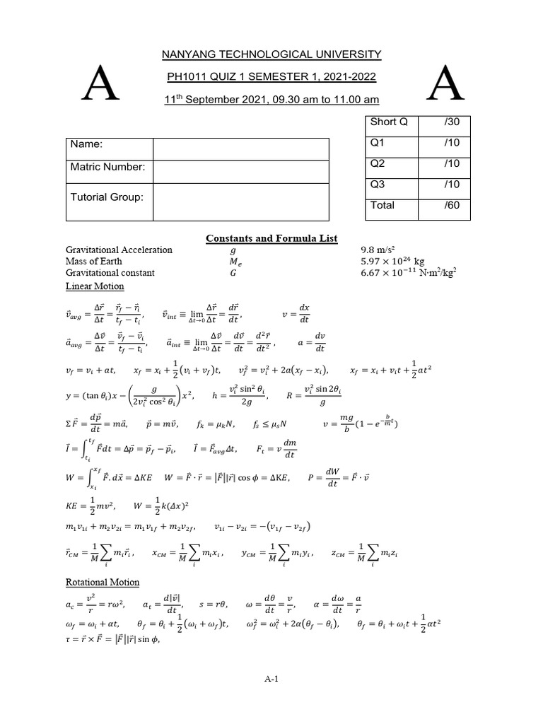 21 with final answers (1) | PDF | Force | Mass