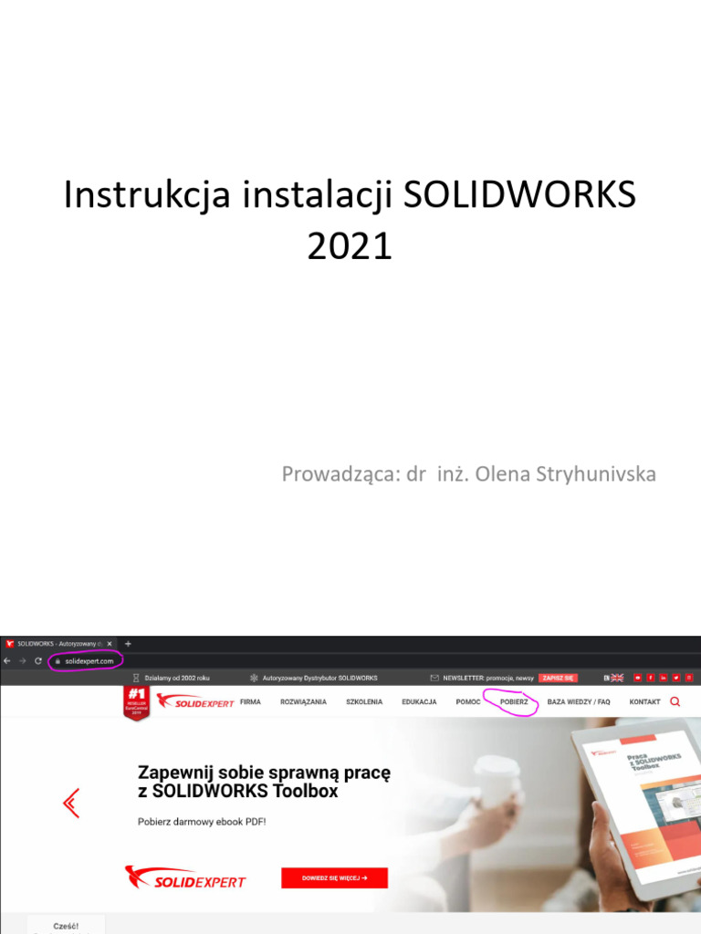 Instrukcja Instalacji Solid Works. 2021pptx | PDF