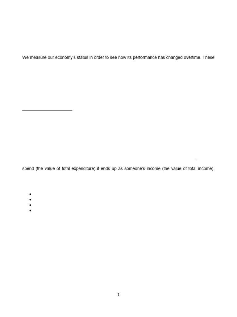Module 5 Handout 1 PDF 1 Measuring Economic Performance National Income ...