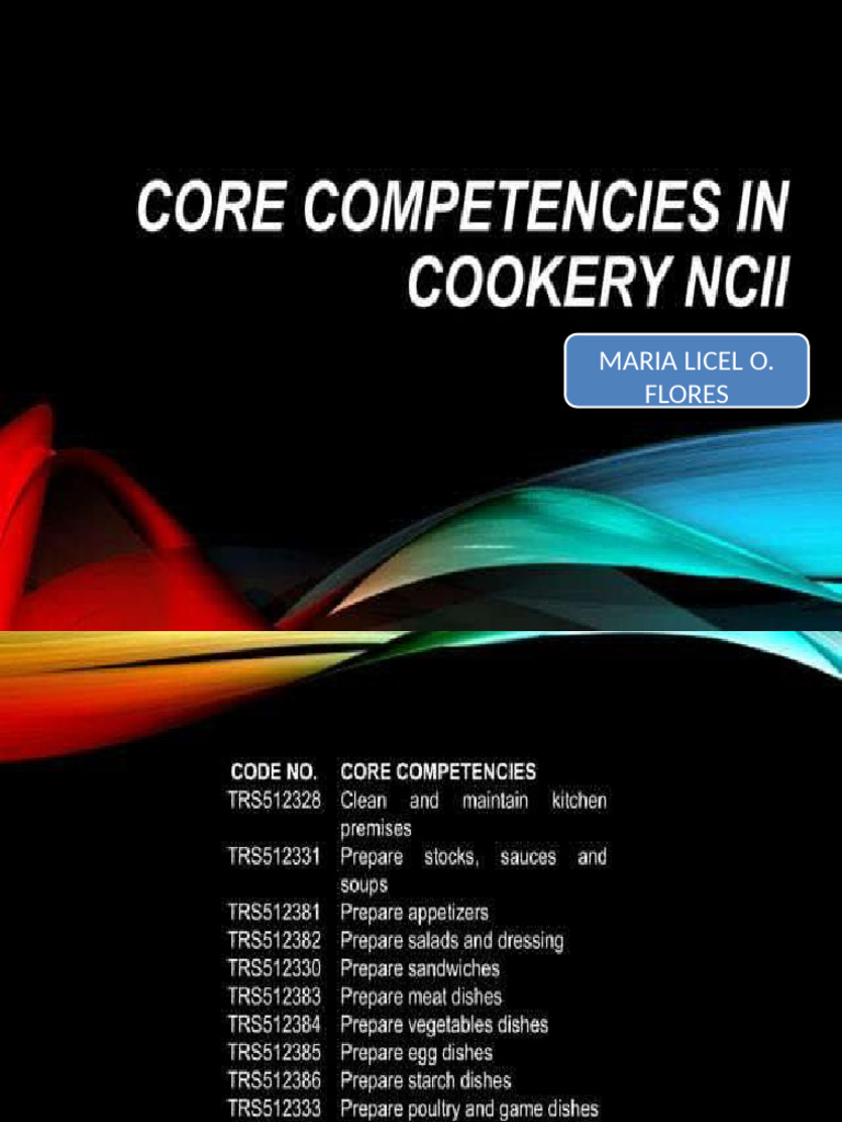 Core Competencies Cookery | PDF