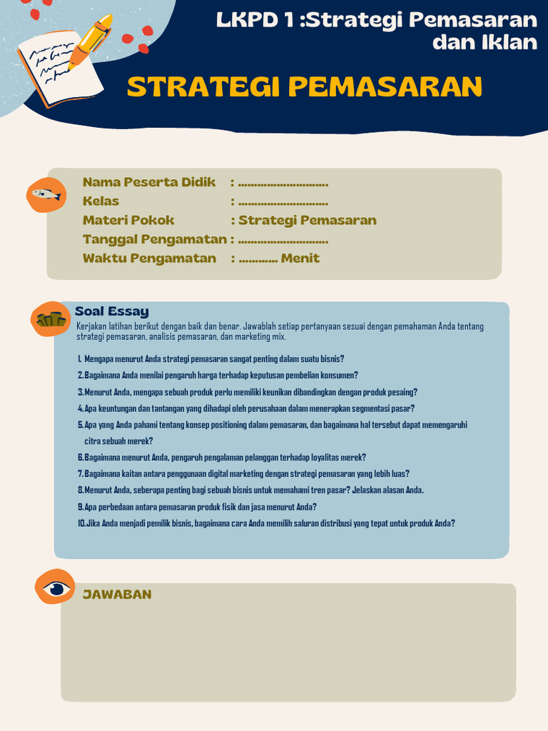 LKPD Modul Strategi Pemasaran Dan Iklan | PDF