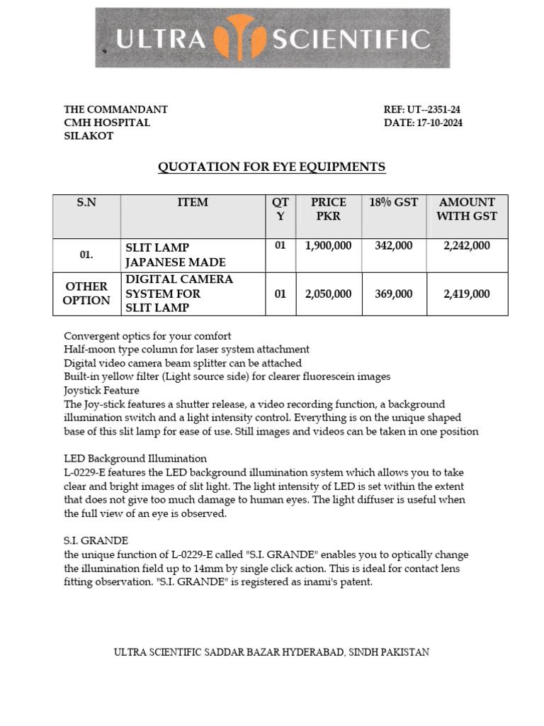 Ultra Ophthalmic-slit Lamp | PDF | Optics | Electromagnetic Radiation