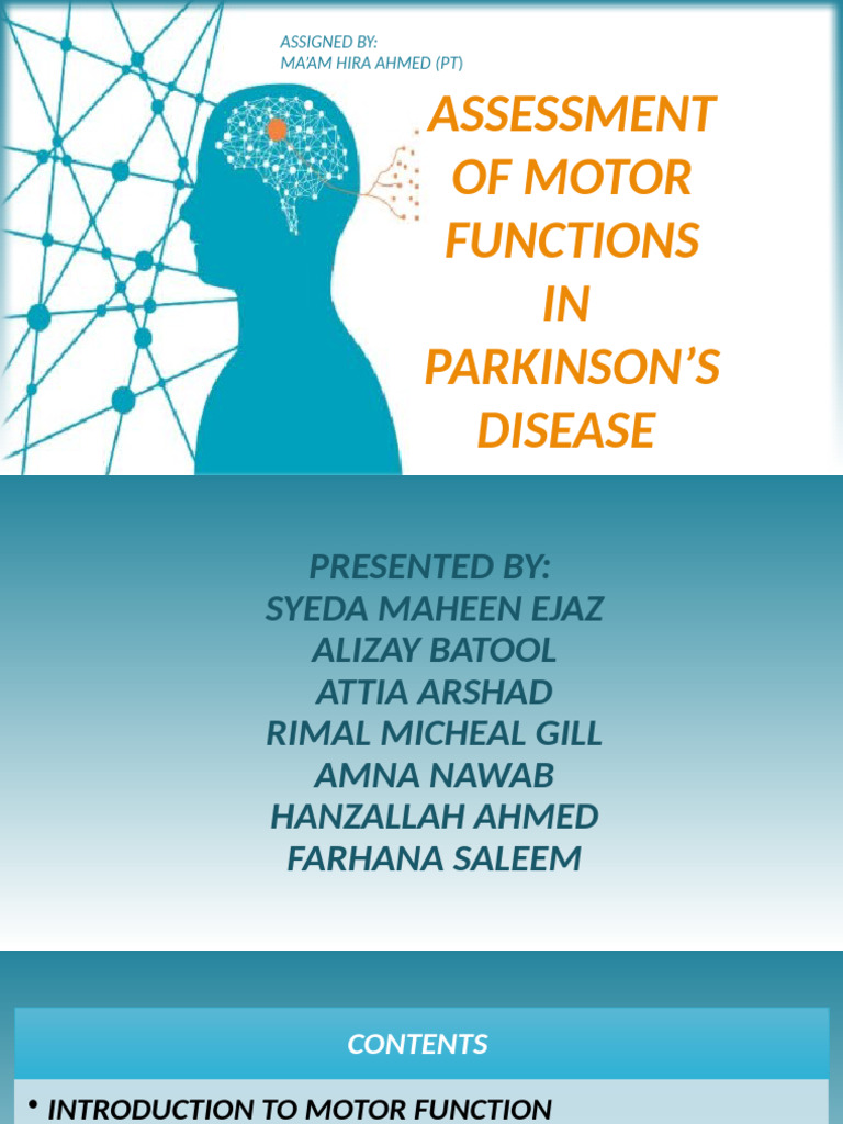 Motor Function Assessment in Parkinson's Disease | PDF | Parkinson's ...