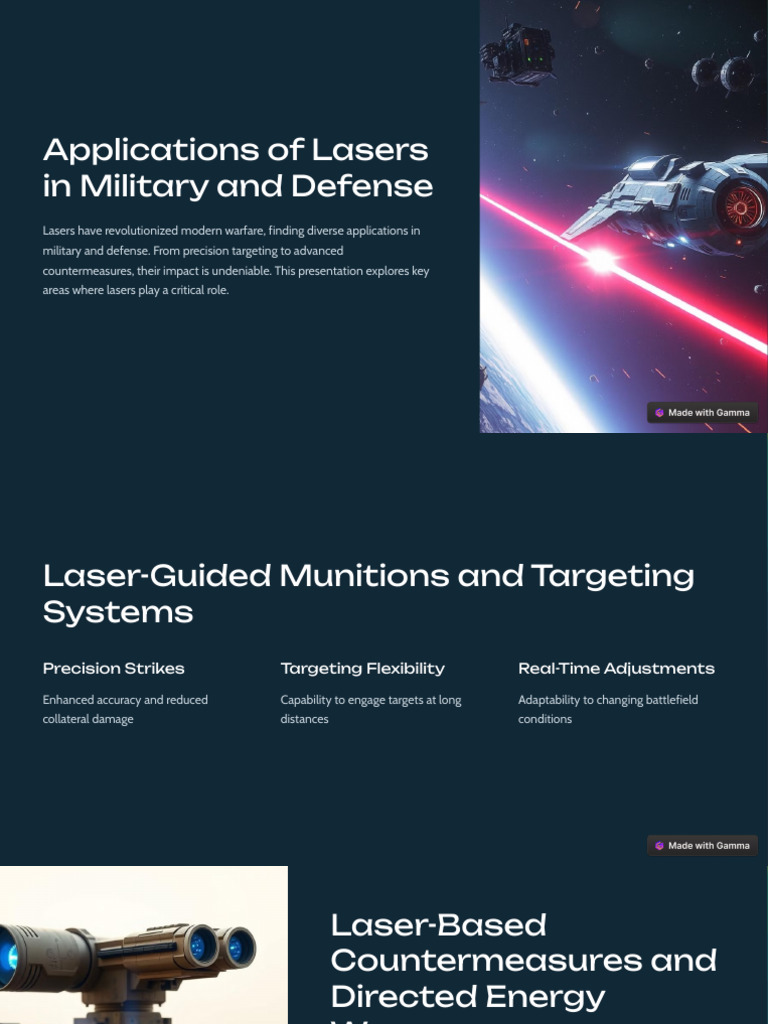 Applications of Lasers in Military and Defense | PDF