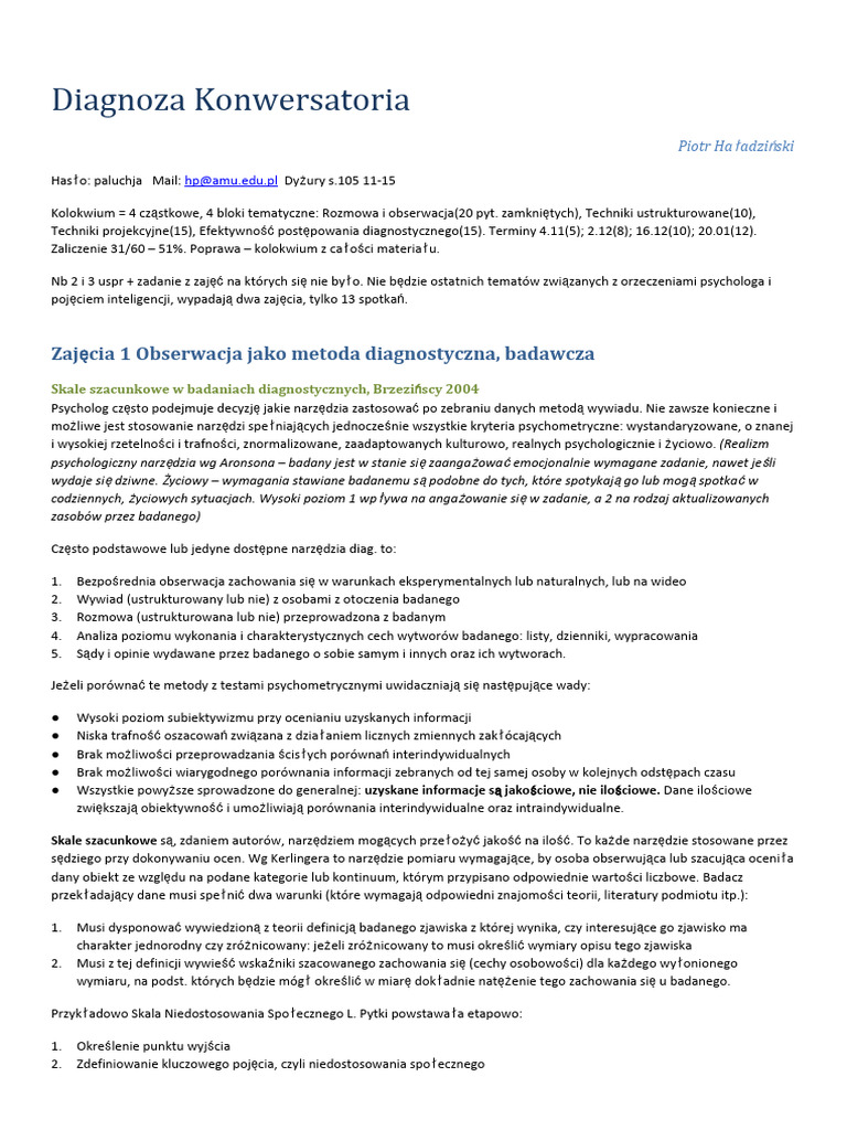 Diagnoza Konwersy | PDF