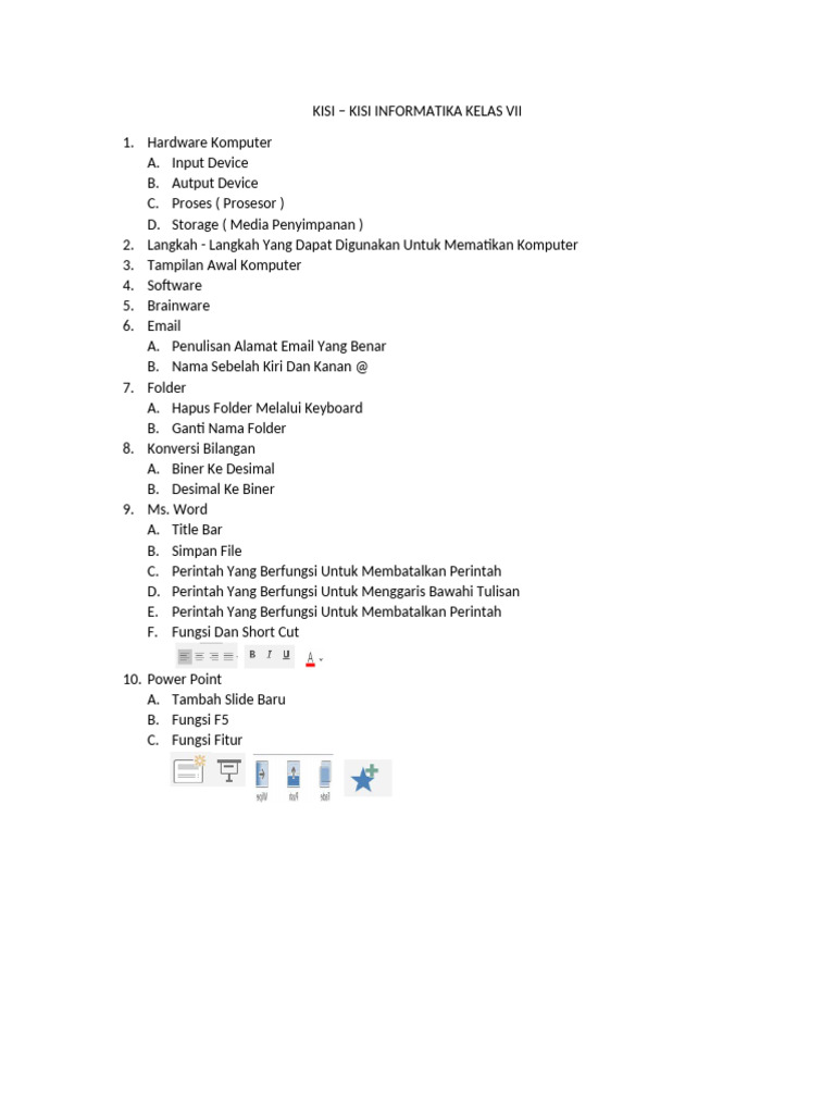 KISI KISI INFORMATIKA | PDF