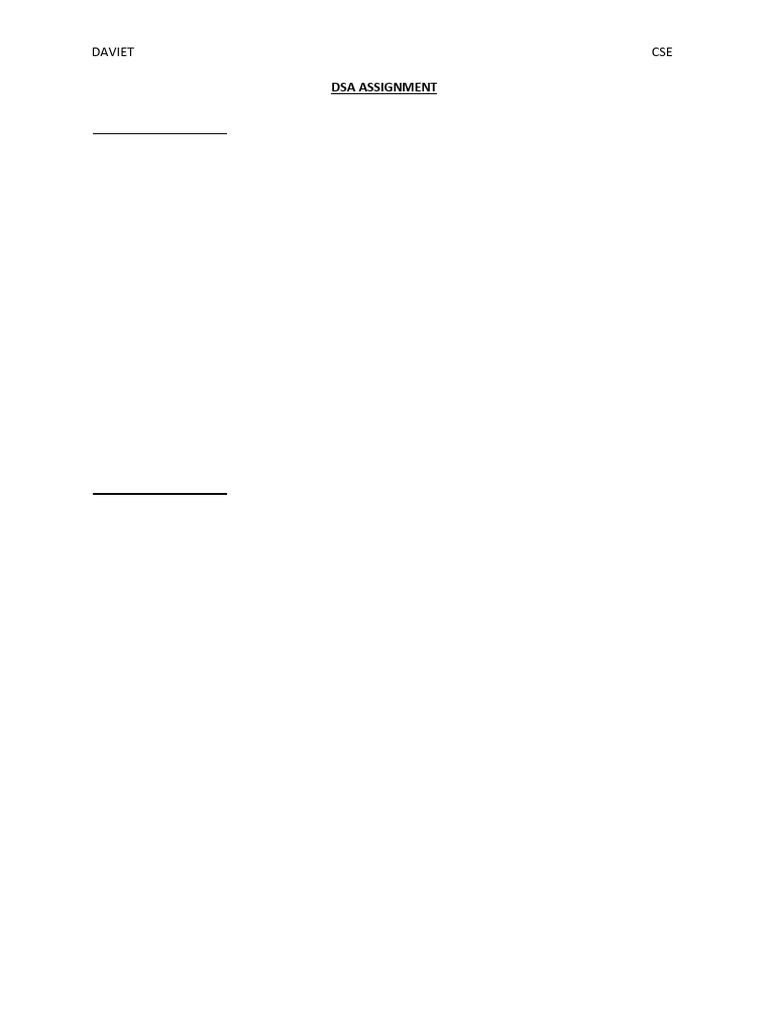 Dsa Assignment | PDF | Applied Mathematics | Algorithms Dsa Assignment | PDF | Applied Mathematics | Algorithms