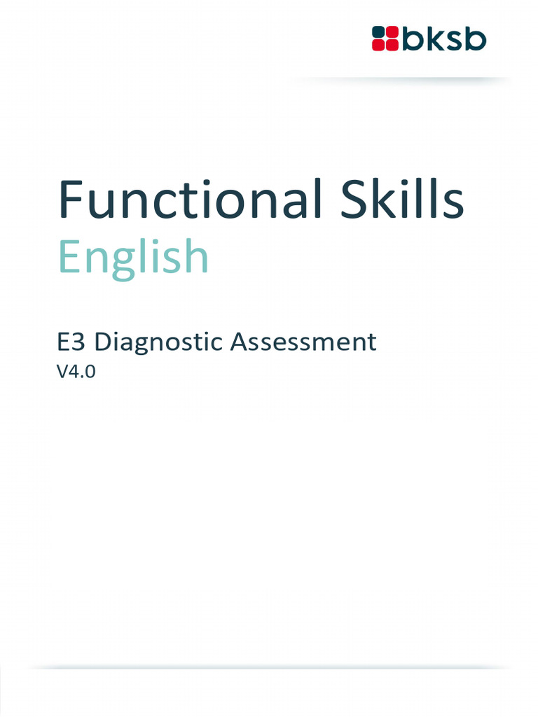 E3 Functional Skills English Assessment | PDF | English Language ...