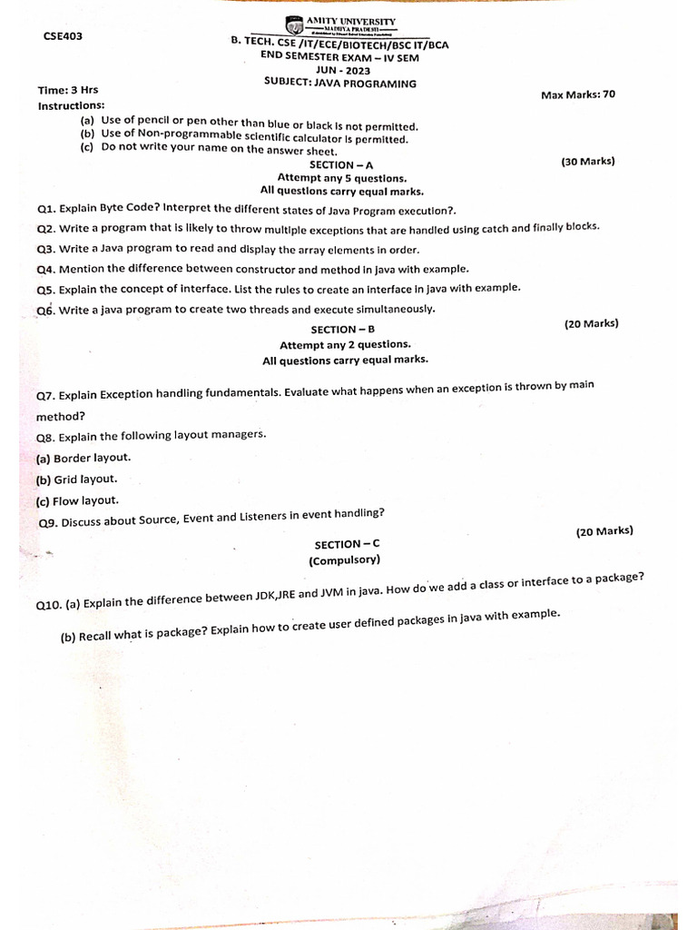 End Semester Exam Paper Leak 22 | PDF