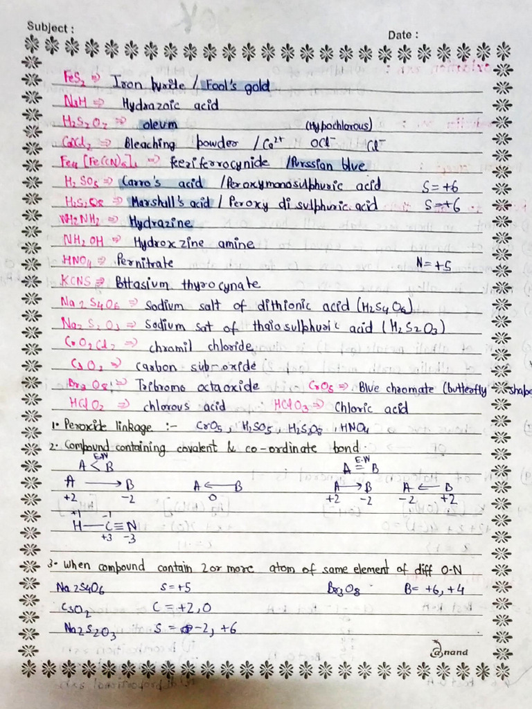 redox short notes | PDF