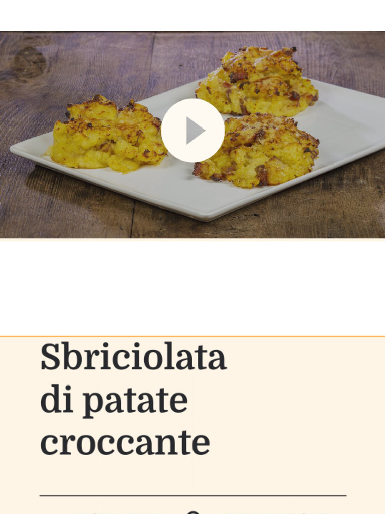 Ricetta Sbriciolata Di Patate Croccante | PDF