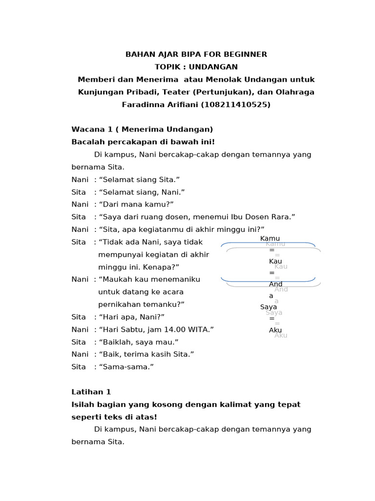 Bahan Ajar Bipa | PDF