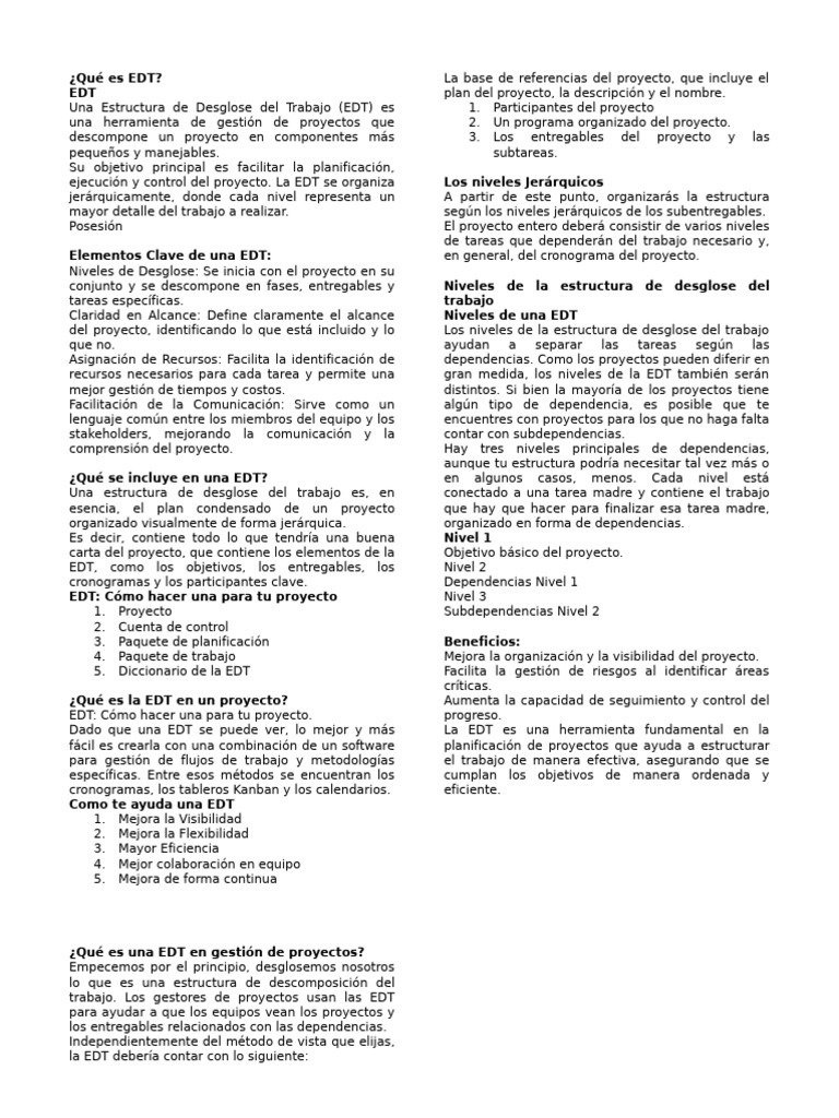 Guía de EDT para Gestión de Proyectos | PDF | Software | Software de la ...