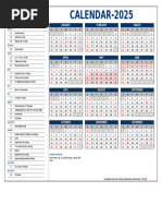 High Court Calendar 2025 | PDF | Observances | Holidays