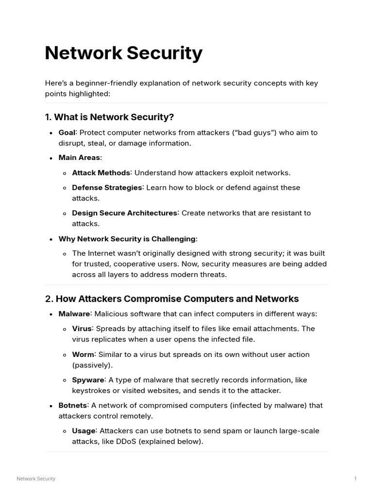 Network Security | PDF | Denial Of Service Attack | Security