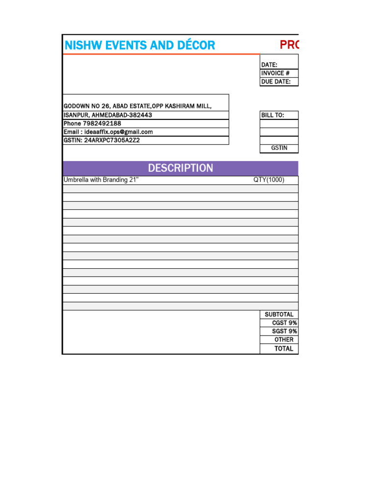Proforma Invoice Basic | PDF