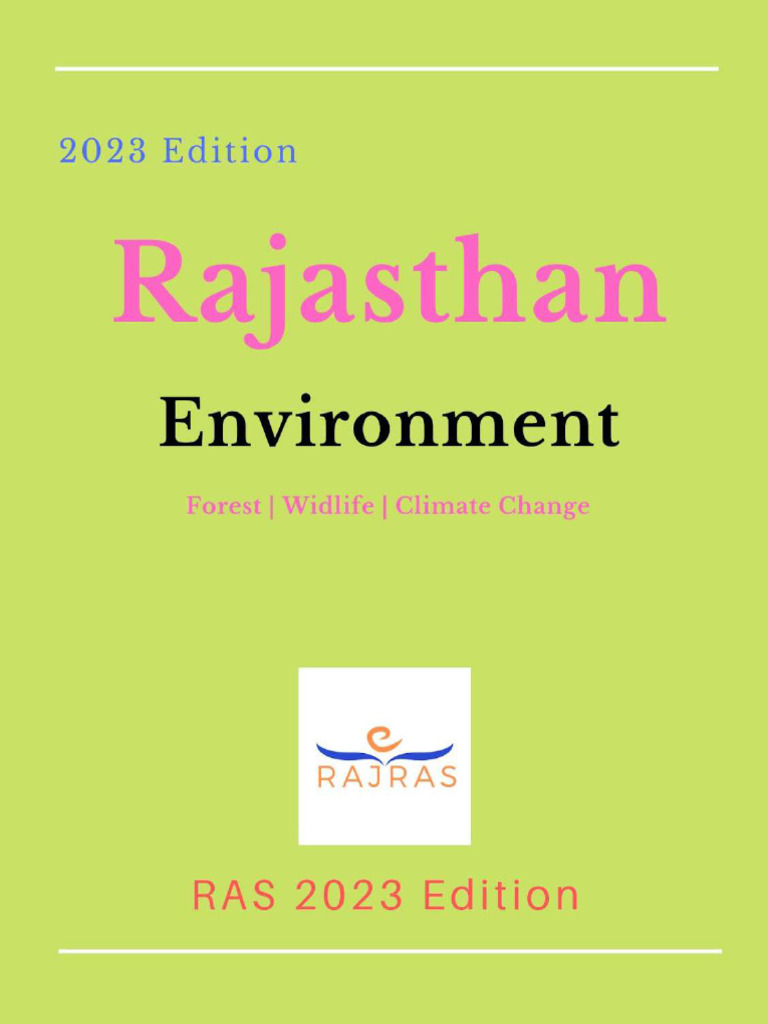 Rajasthan Environment 2023 Edition Pdf Ecosystem Environmental