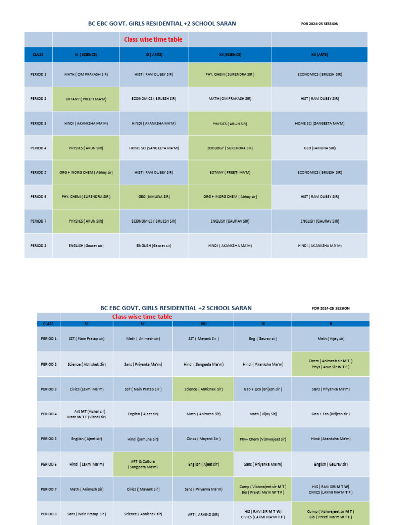 6-12 Updated Time Table - 27.06.2024 - 052845 | PDF