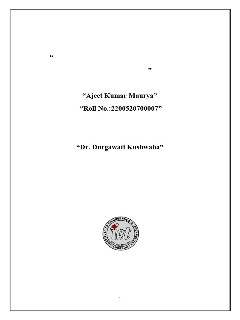 Ajeet Internship Project Semester 3-2 | PDF | Business