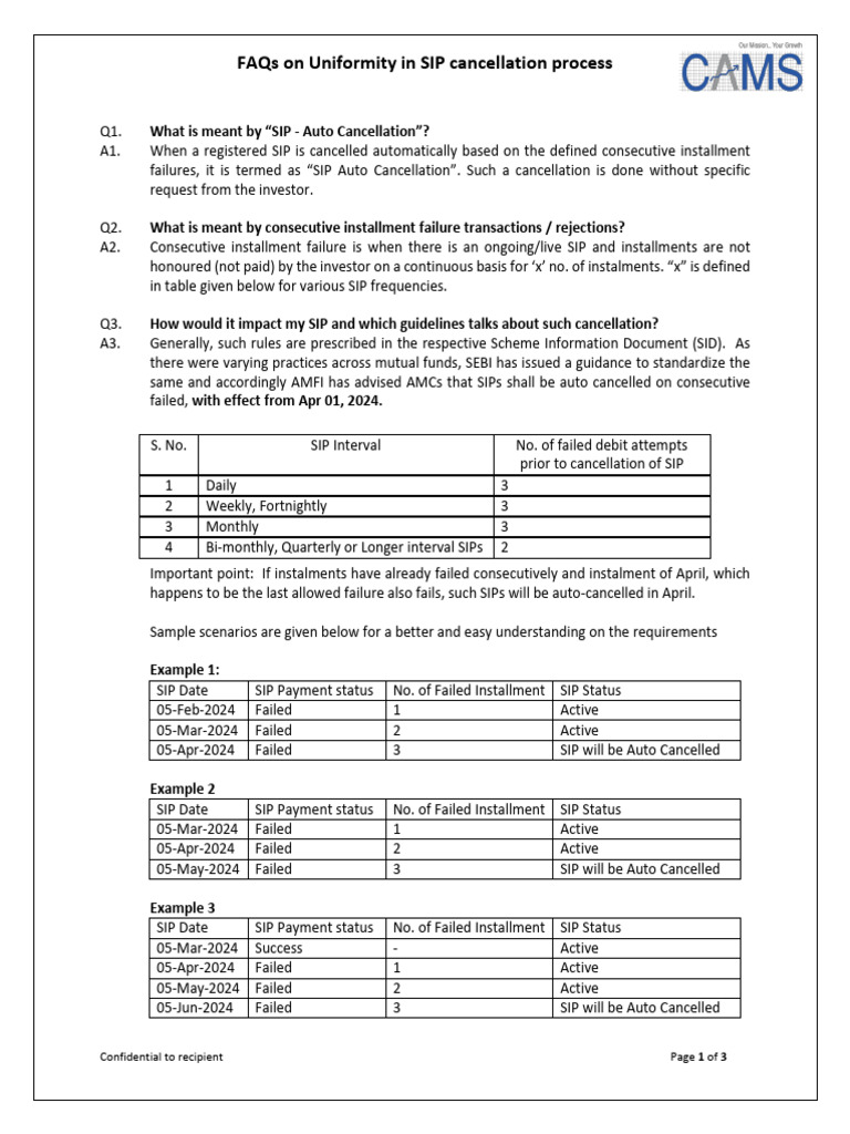 FAQ On Uniform SIP Cancellation | PDF