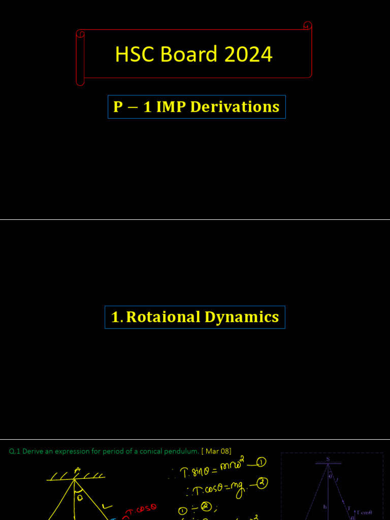 MOST-IMP Physics-DERIVATION | PDF | Inductor | Torque