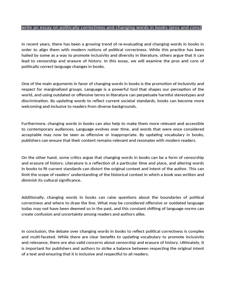 Politically Correctness | PDF | Political Correctness | Essays