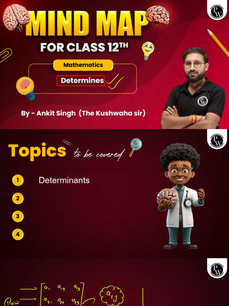 Determinants _ Class Notes __ Class 12th Mind Map Series | PDF