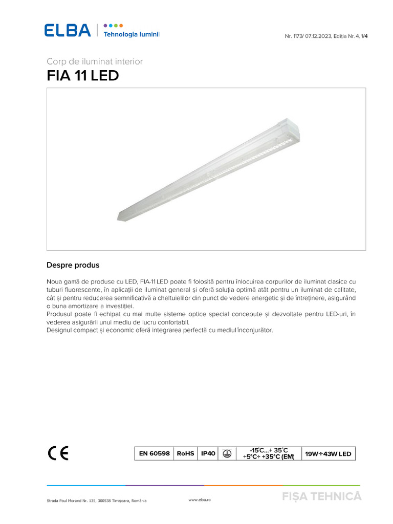 FIA-11 LED Interior Lighting Solutions | PDF