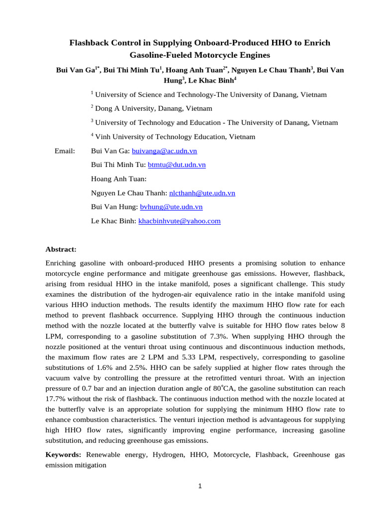 2 Goc Gaso-HHO Motorcycle SUBMIT 3march | PDF | Engines | Fuel Injection