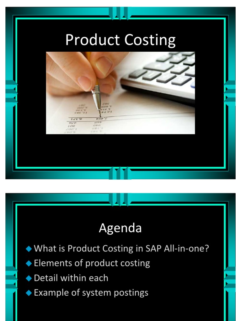 SAP Product Costing Overview | PDF | Cost | Variance