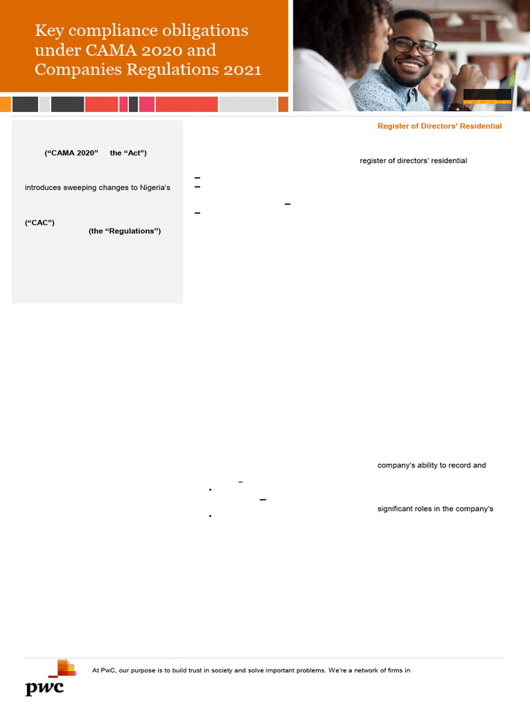 CAMA 2020 Compliance Obligations Guide | PDF | Limited Liability ...