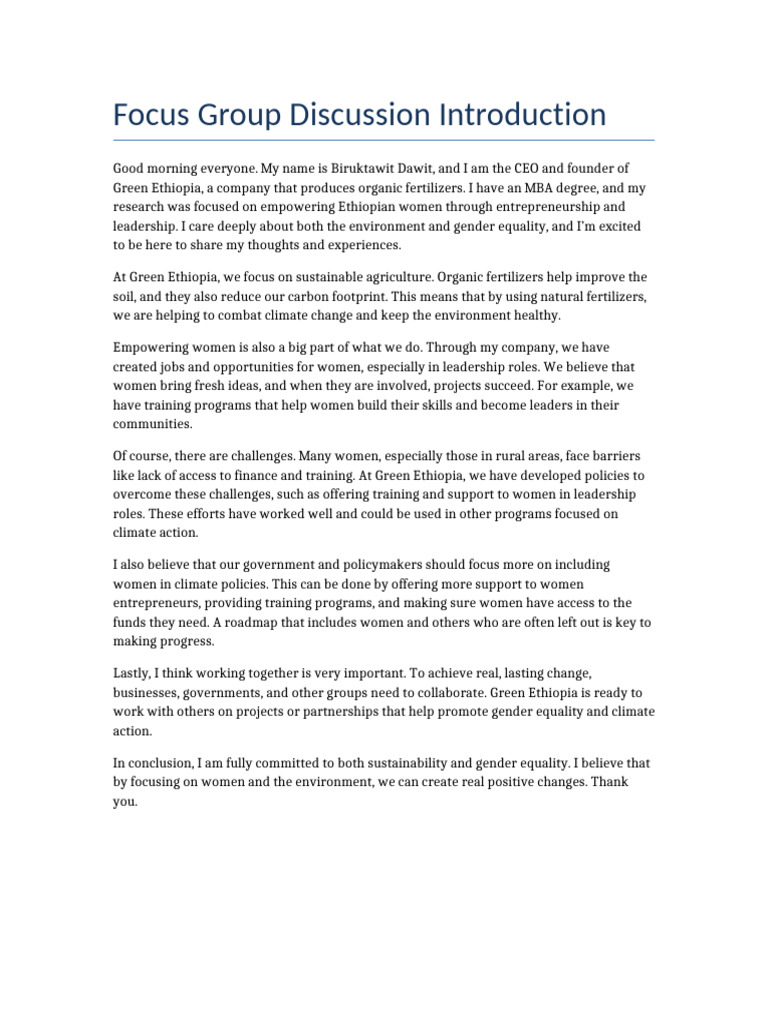 Focus Group Introduction | PDF