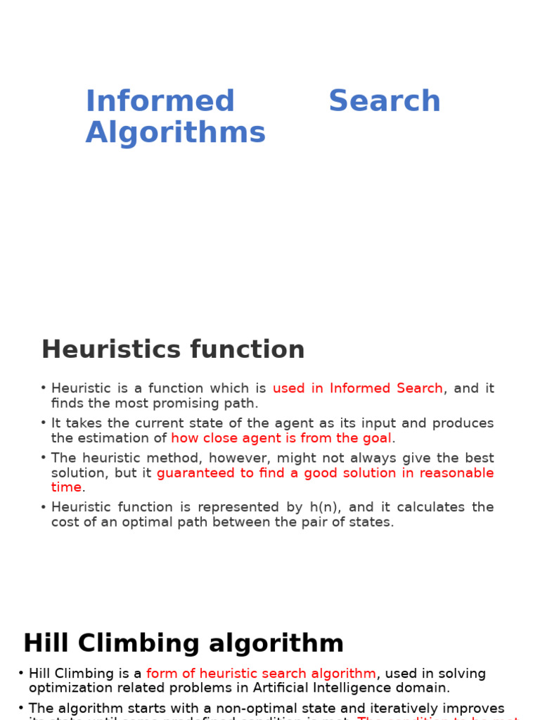 8 Informed Search - Hill Climbing | PDF | Mathematical Optimization | Computer Science