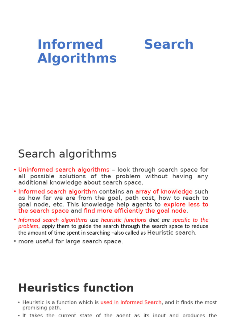 Informed Search - Best First and Generate and Test | PDF | Algorithms ...