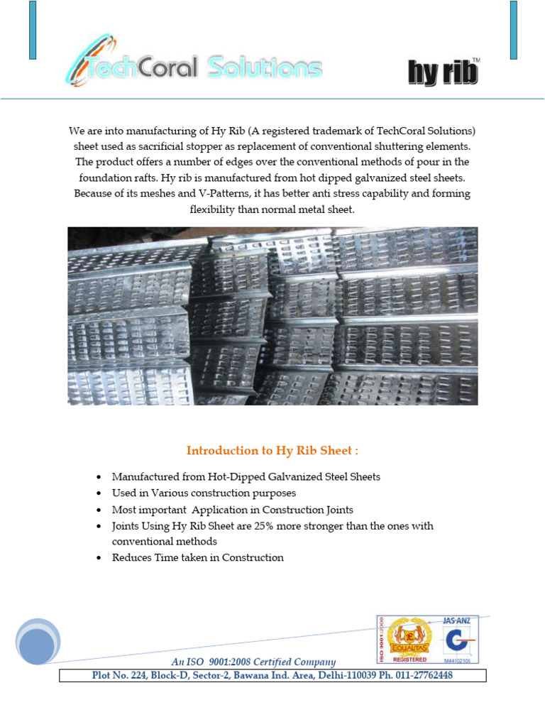 Hy Rib Sheet: Advanced Construction Solution | PDF
