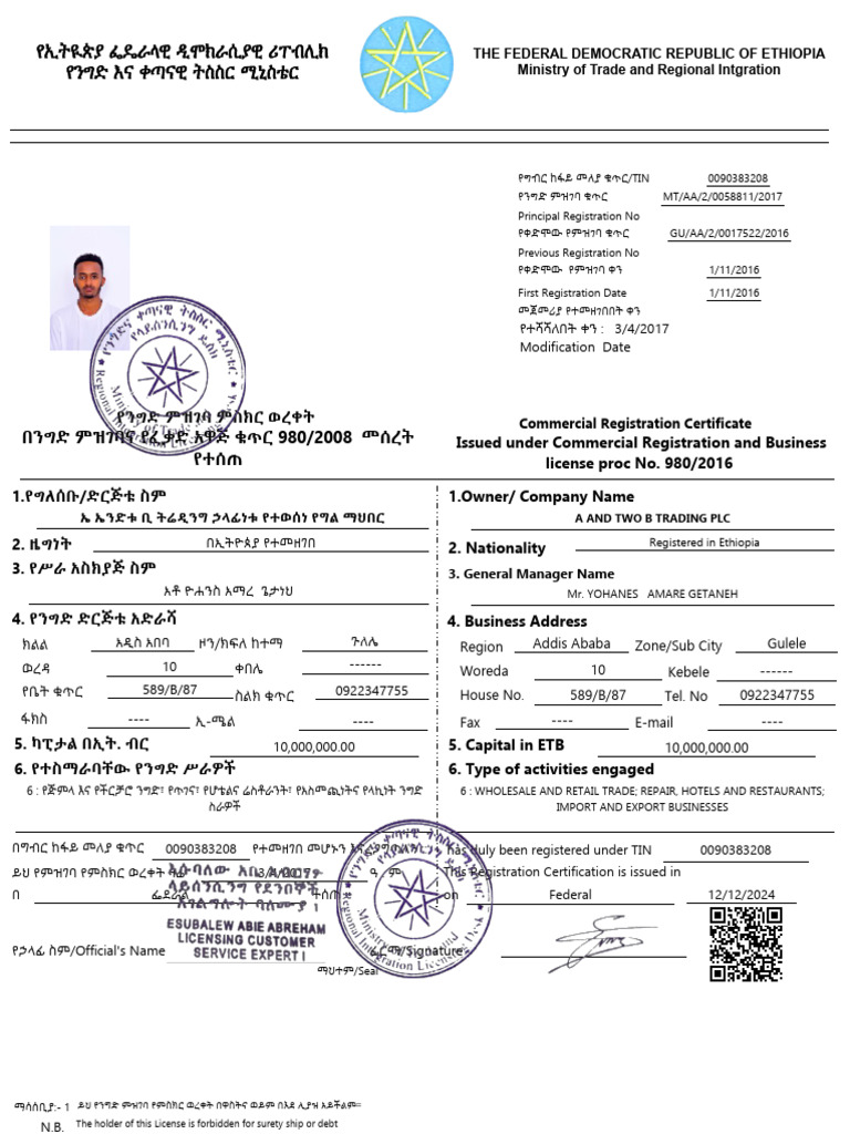Commercial Registration License | PDF