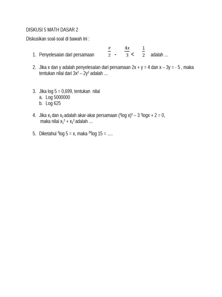 DISKUSI 5 Math Dasar 2 | PDF