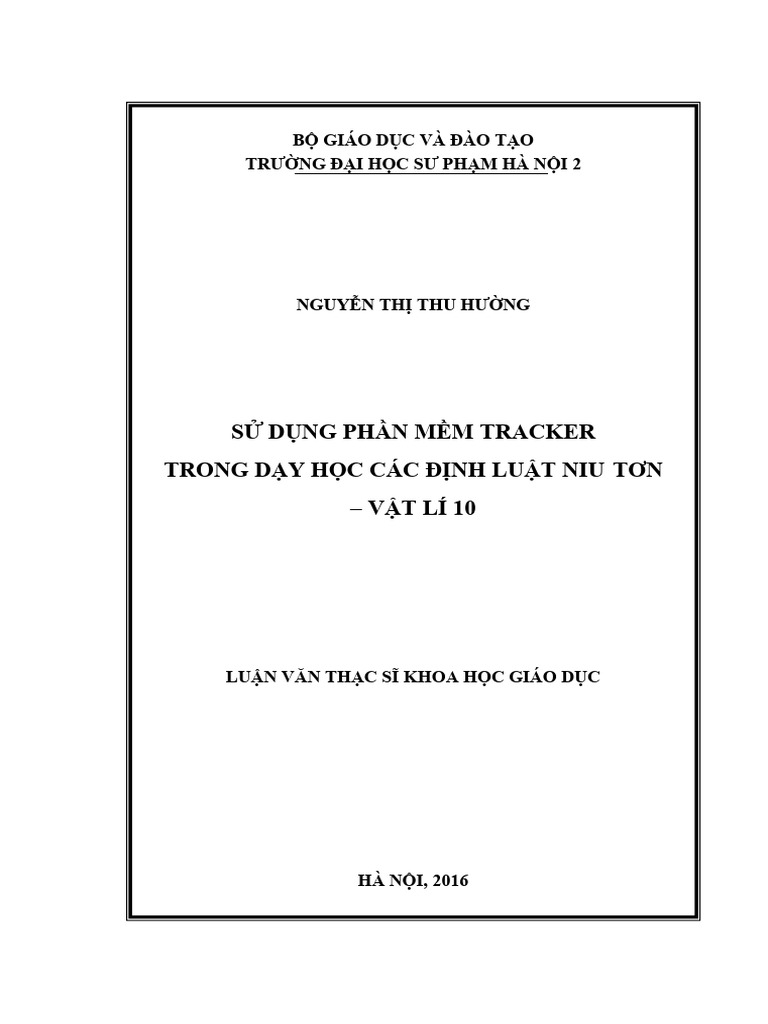 [123doc] Su Dung Phan Mem Tracker Trong Day Hoc Cac Dinh Luat Niu Ton Vat Li 10 | PDF